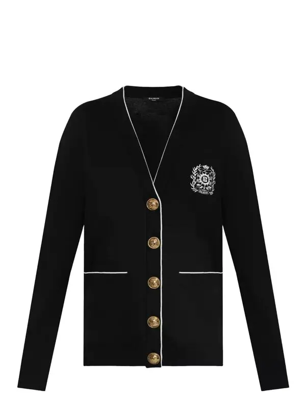 Balmain Embroidered Cardigan - Black