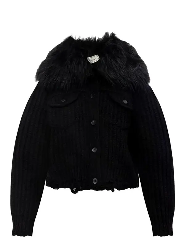 Blumarine Faux-fur-trim Jacket - Black