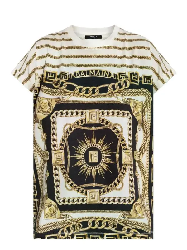 Balmain Baroque-pattern T-shirt - Black