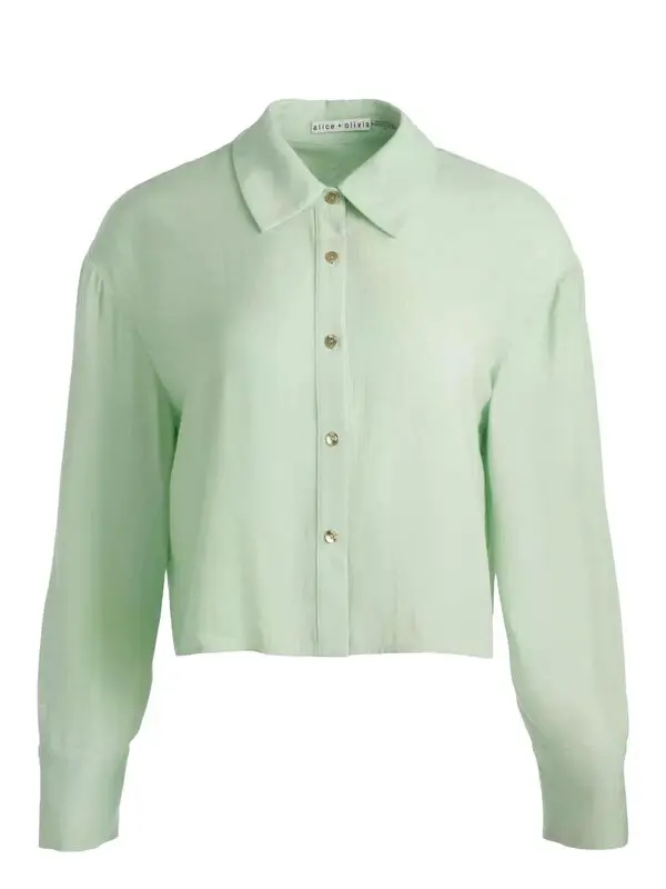 Alice + Olivia Finely Button-down Shirt - Green