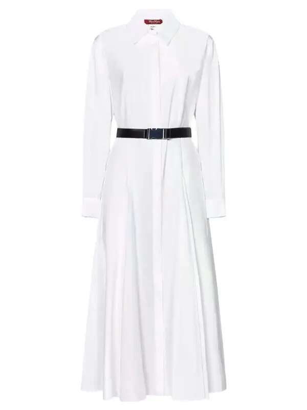 Max Mara Gabardine Shirt Midi Dress - White