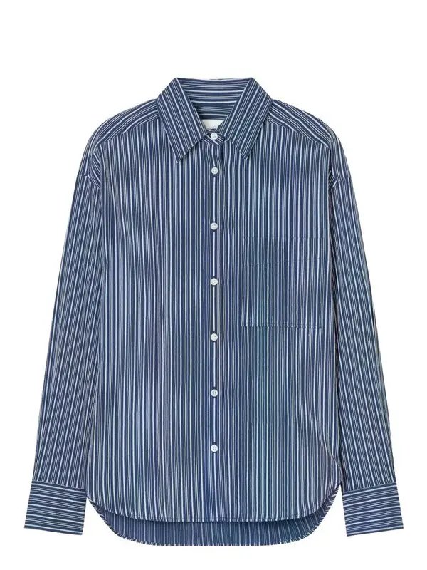 Closed Striped Button-up Shirt - Blue