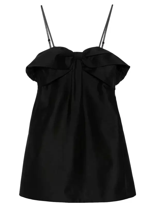 SHUSHU/TONG Bow-embellished Off-shoulder Mini Dress - Black