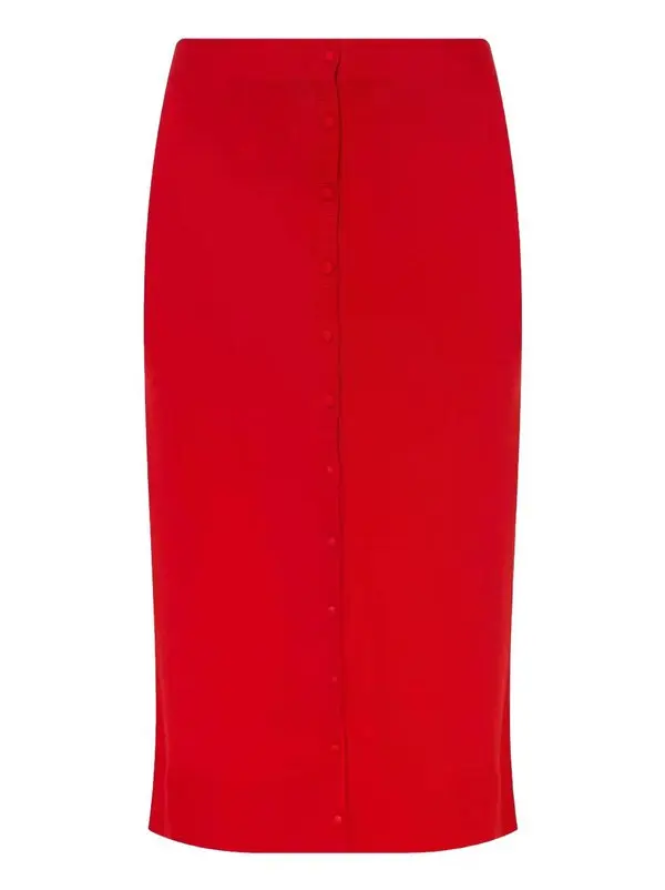 Victoria Beckham Button-front Fitted Midi Skirt - Red