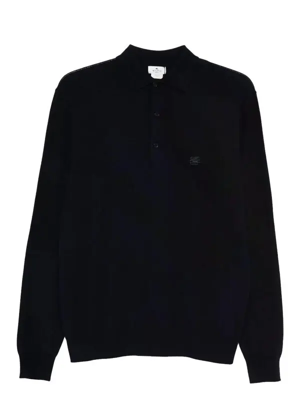 Etro Embroidered-logo Polo Shirt - Blue