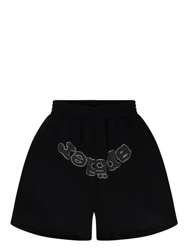 SP5DER Rhinestone Embellished Shorts - Black