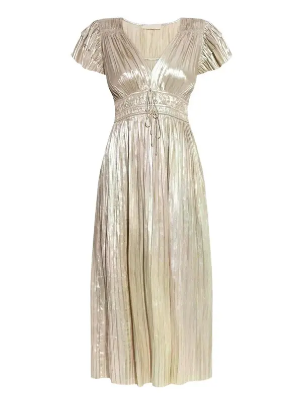 Ulla Johnson Patrice Pleated Dress - Gold