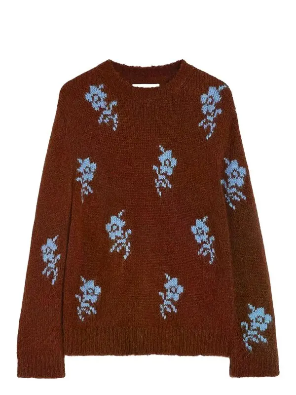JIL SANDER Floral Sweater - Brown