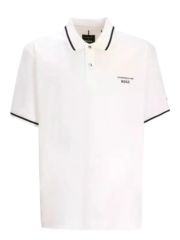 BOSS Contrasting-trim Polo Shirt - White