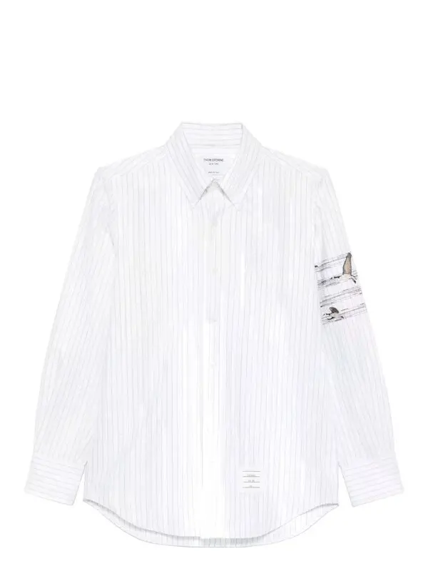 Thom Browne Embroidered-motif Shirt - Neutrals
