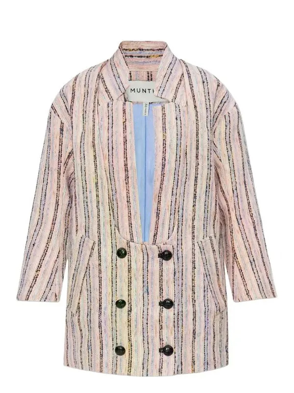 Munthe Striped Double-breasted Blazer - Pink
