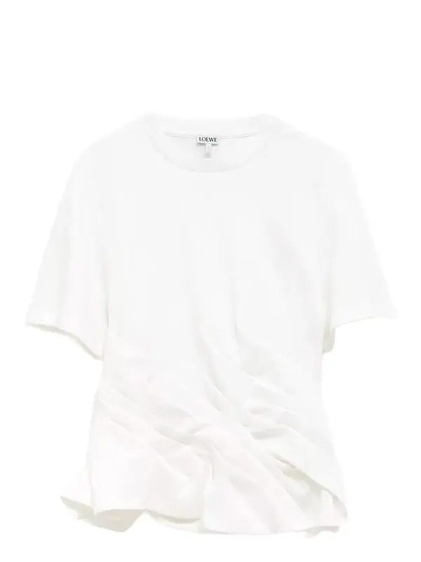 Loewe Asymmetrical Pleated T-shirt - White