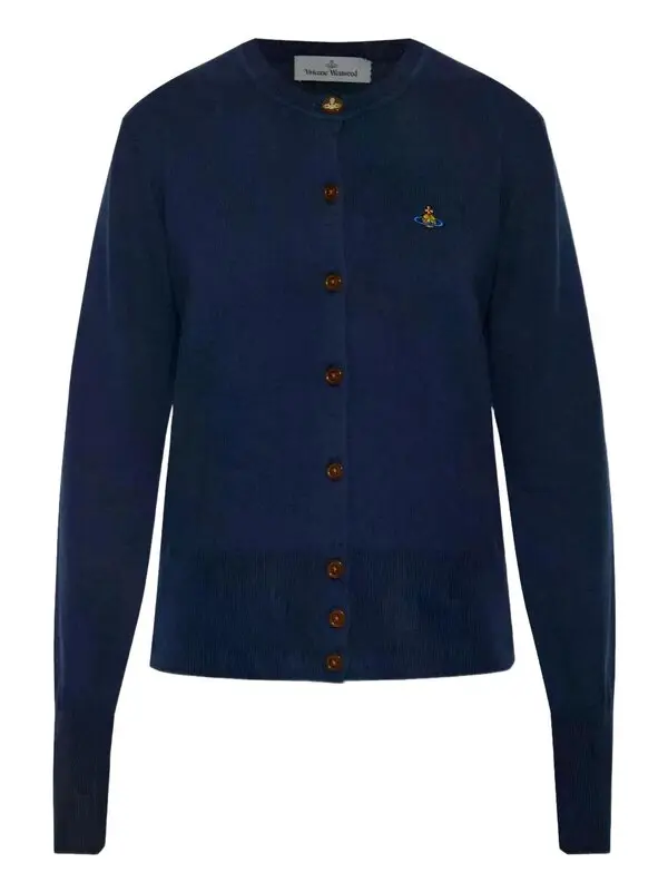 VIVIENNE WESTWOOD Orb-embroidered Cardigan - Blue