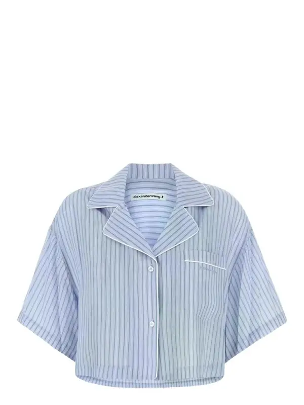 Alexander Wang Striped Short-sleeve Shirt - Blue