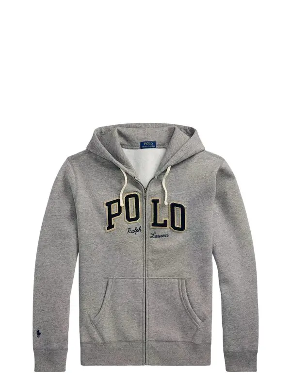 Ralph Lauren Logo-patch Zip-up Hoodie - Grey