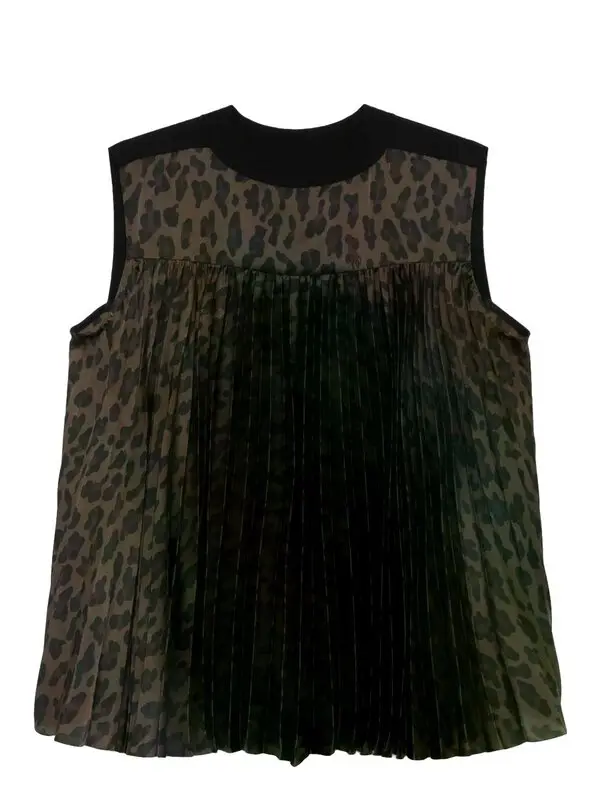 Sacai Leopard-print Top - Brown