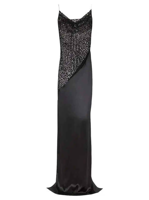 Balmain Lace Embellished Gown - Black