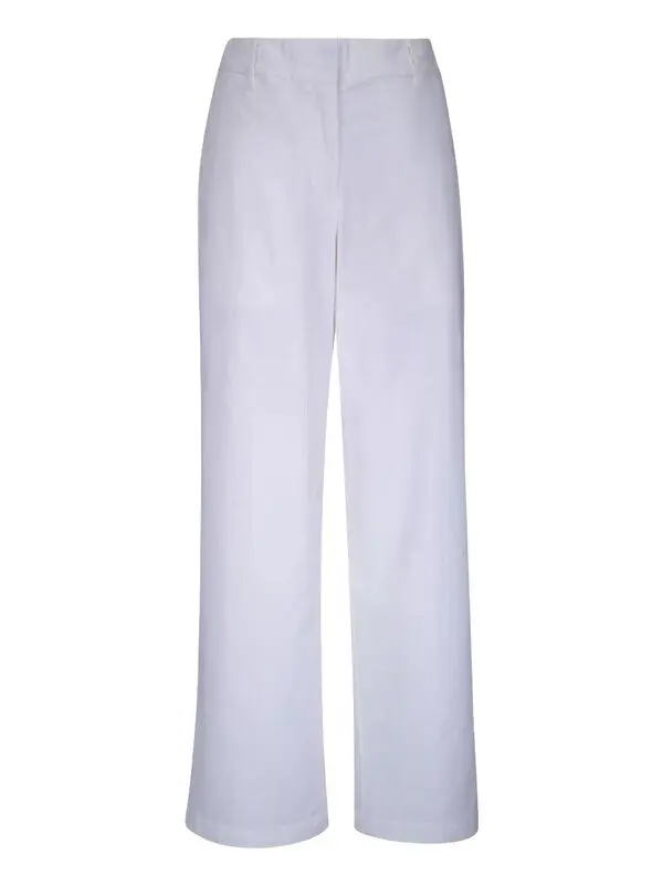 NILI LOTAN Cotton Wide-leg Trousers - White