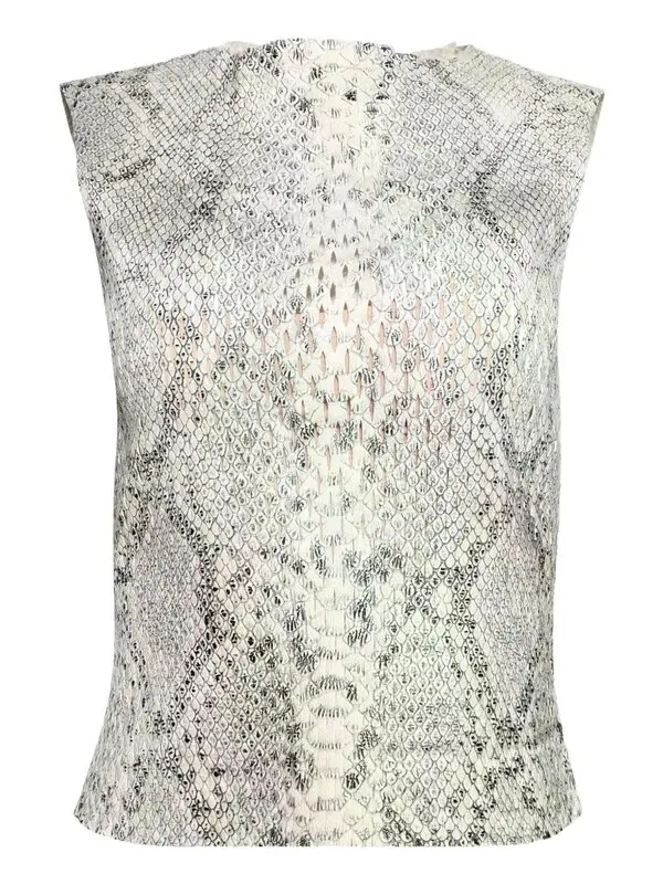 Alexander Wang Snakeskin-print Sleeveless Top - White