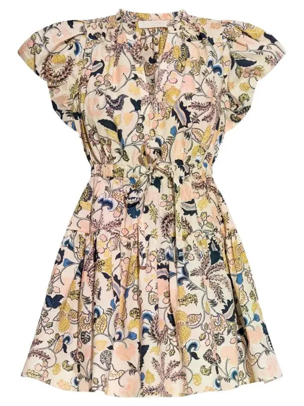 Ulla Johnson Floral-print Mini Dress - Neutrals