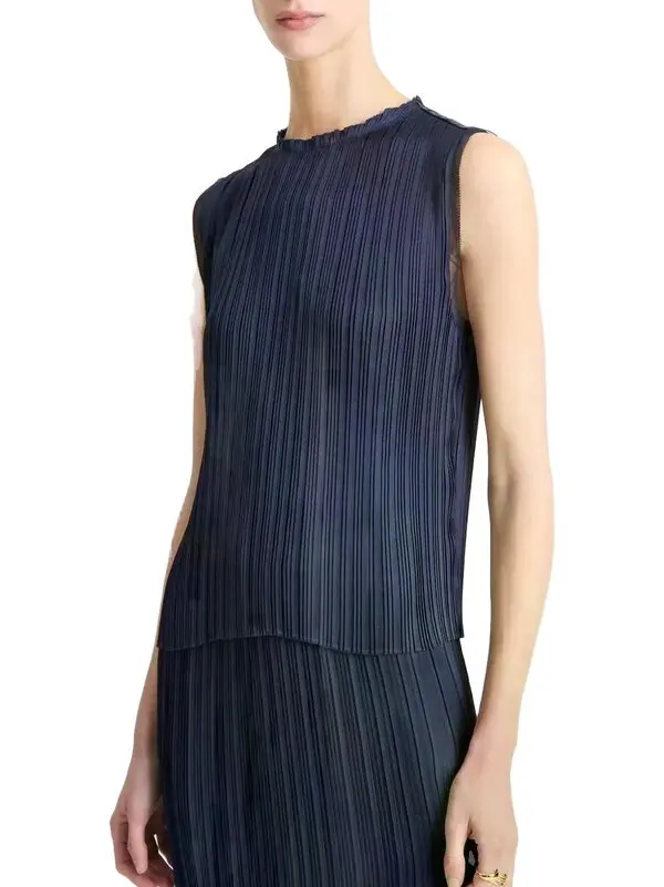 Vince Sleeveless Pleated Top - Blue