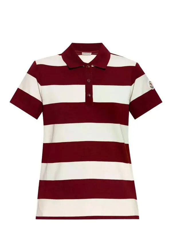 Moncler Striped Polo Shirt - Red