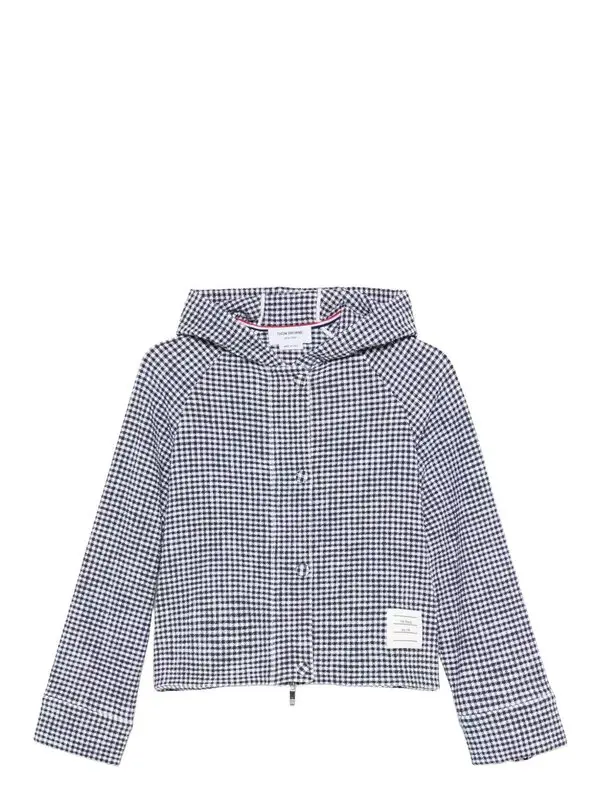 Thom Browne Gingham-check Tweed Hooded Jacket - Black