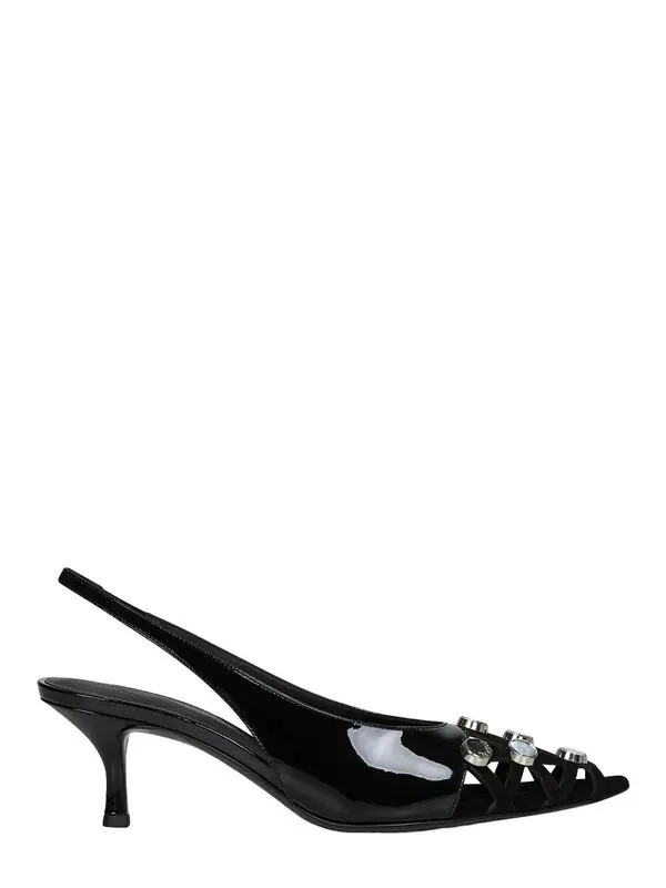 Attico 50mm Leather Slingback Pumps - Black