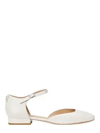 Ralph Lauren Emellie Nappa Leather Mary Jane Ballet Flats - Off White