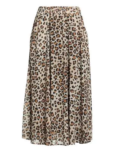 SHIRTAPORTER Midi Flared Leopard-print Skirt - Beige