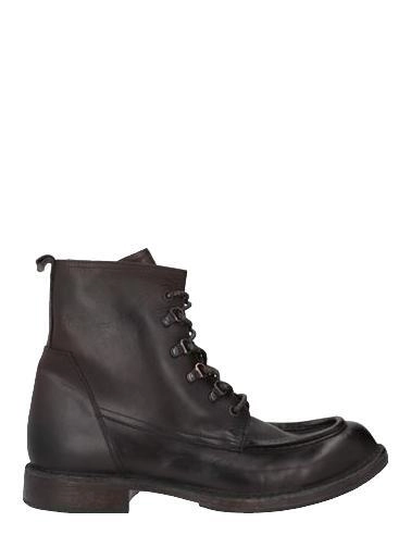 Moma Dark Calfskin Lace-up Ankle Boots - Brown