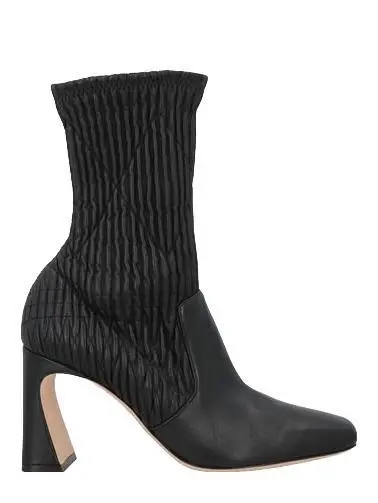 Alberta Ferretti Leather Sock Ankle Boots - Black