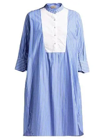 ACADEMIA Midi Striped Shirt Dress - Blue