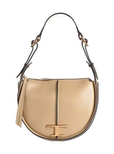 TOD'S Leather Hobo Bag - Beige