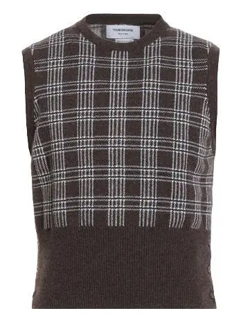 Thom Browne Cashmere Geometric Print Sweater Vest - Khaki