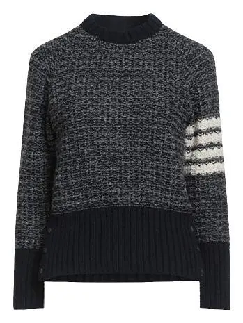 Thom Browne Sweater In Light Wool And Mohair Wool - Navy