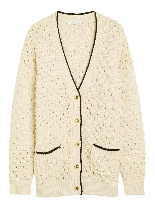 FRAME The Bauble Knitted Cardigan - Cream