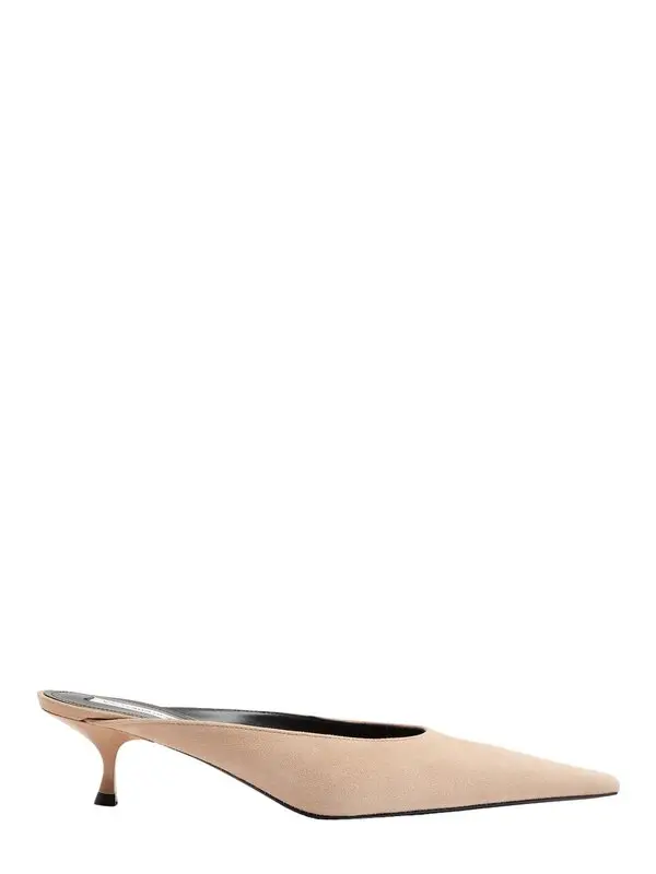 Victoria Beckham 45 Suede Mules - Beige