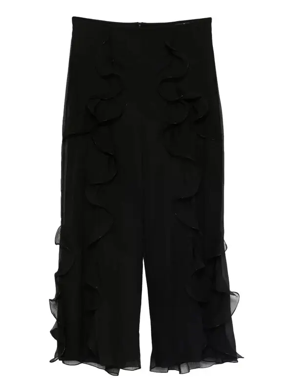 PatBO Ruffle Detailing Trousers - Black