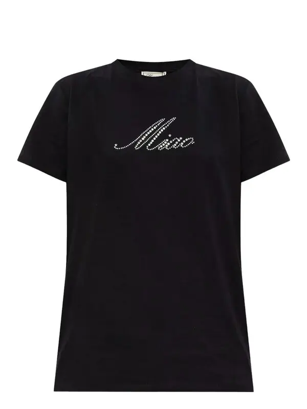 Blumarine Crystal-embellished T-shirt - Black