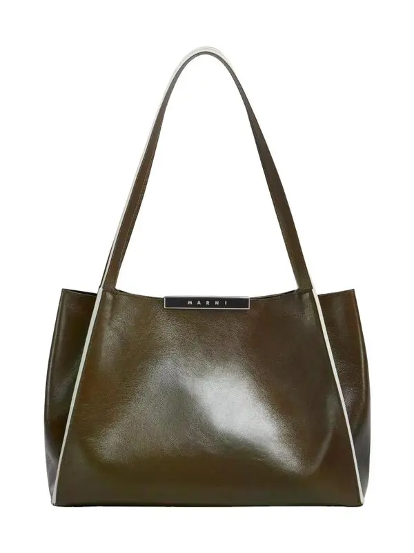 Marni Leather Tote Bag - Brown