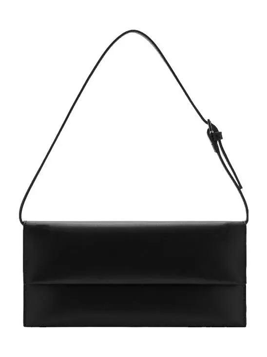 Mango Faux Leather Shoulder Bag - Black