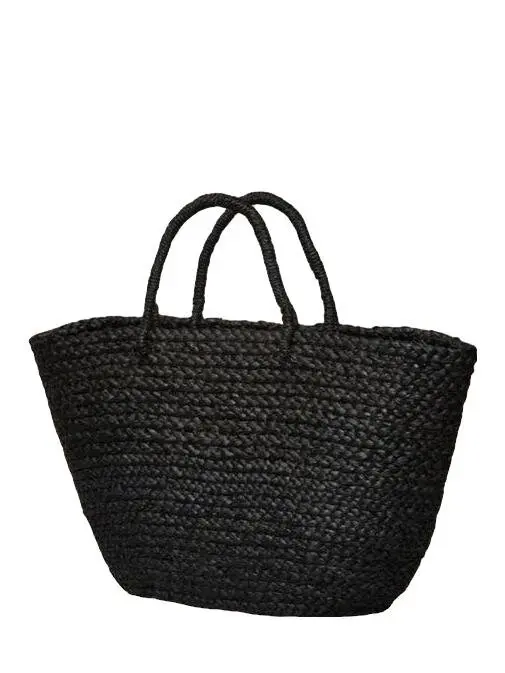 INDEGO AFRICA Braided Raffia Day Bag - Black