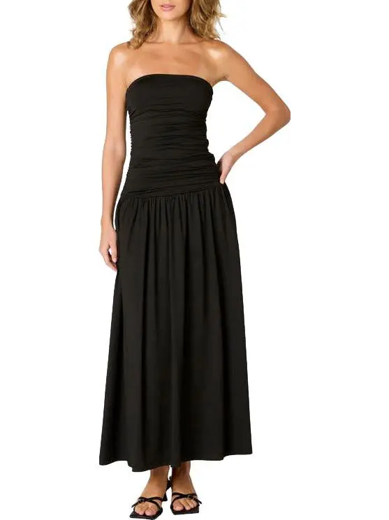 NIA Santal Strapless Dress - Black