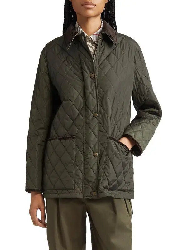 Burberry Quilted Nylon Coat - Shale/ Brush Ip Check