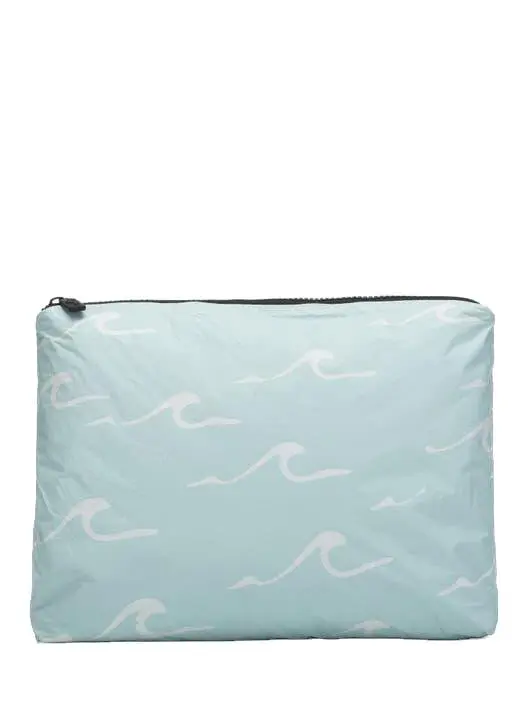 ALOHA COLLECTION Mid Seaside Zip Pouch - White/ Lemu Blue