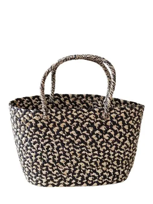 INDEGO AFRICA Braided Raffia Tote - Black