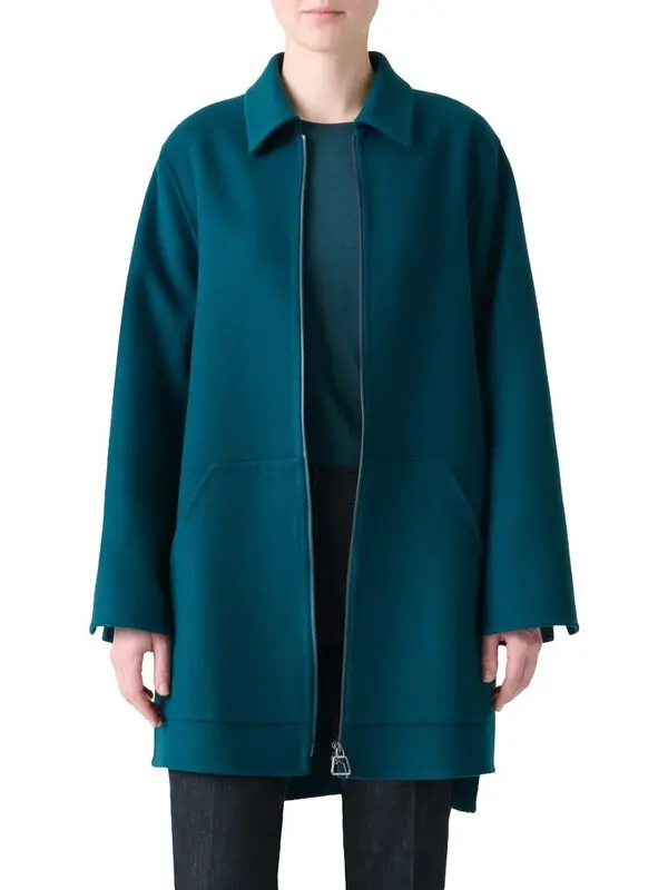 Akris Fabiola Cashmere Coat - River Green