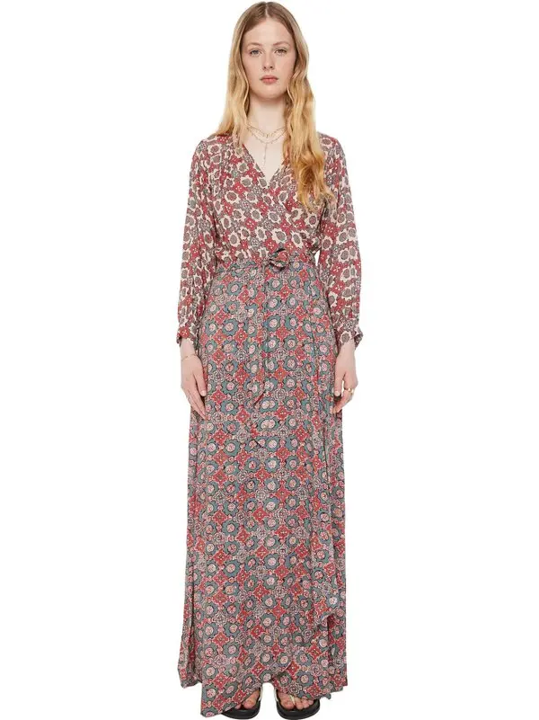 Natalie Martin Kate Long Sleeve Maxi Dress - Blue