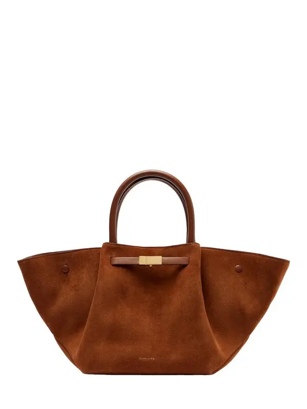 DEMELLIER New York Midi Suede Top-handle Bag - Brown